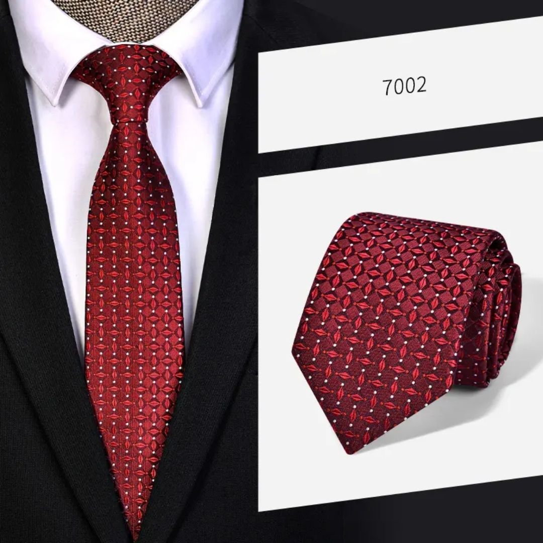 Best Quality Jacquard Red Silk Necktie | Just Days